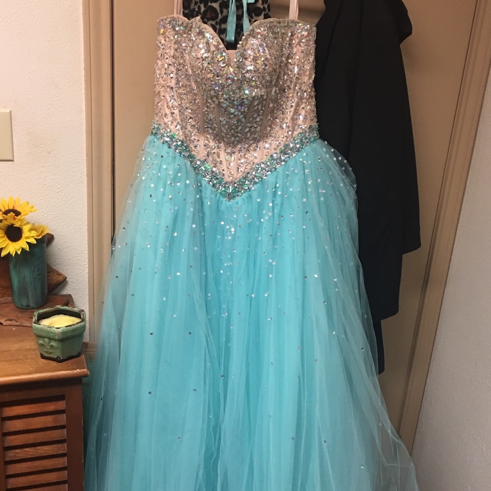 Blingy Blue Prom Dress - Gem